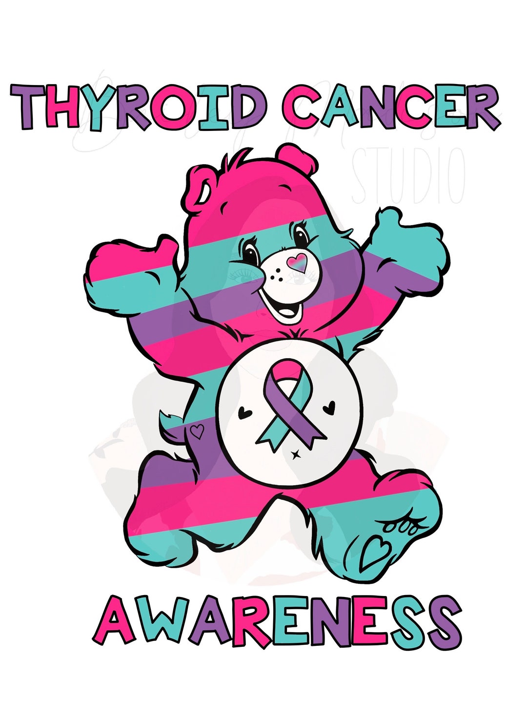 Thyroid Cancer Awareness Bear PNG - Etsy