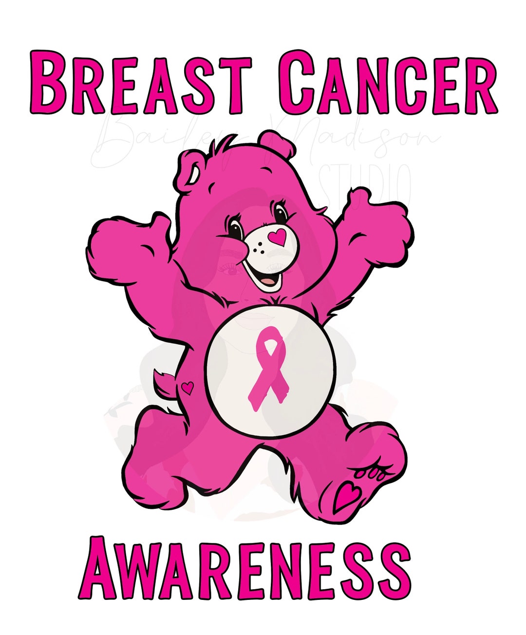 Breast Cancer Awareness Bear PNG - Etsy