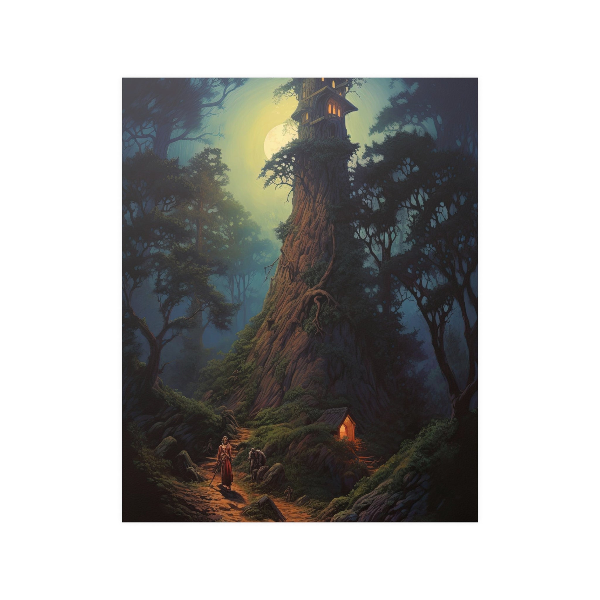 Wizard's Tower, Fantasy Art, Magic Poster, Mystical Décor, Enchanted ...