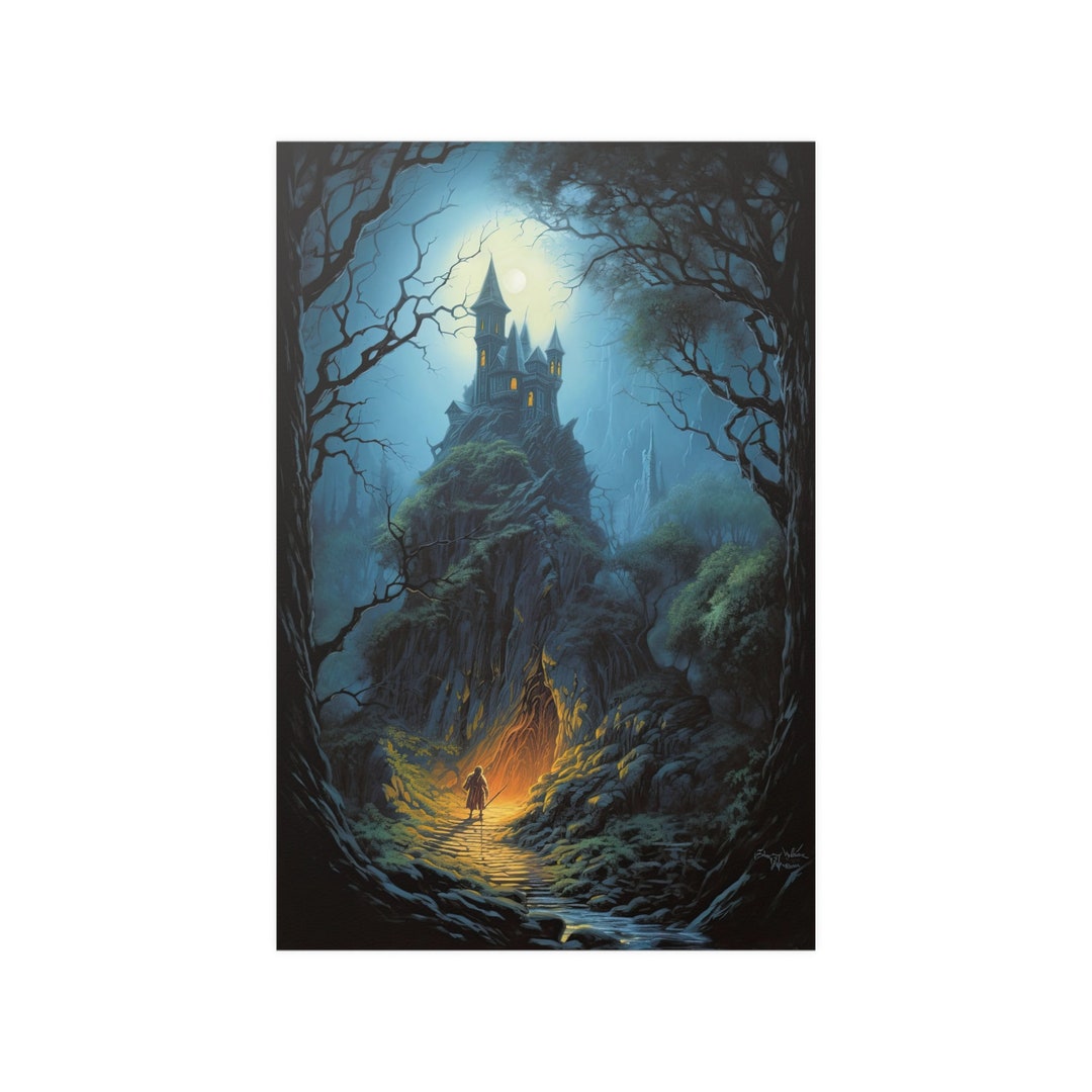 Wizard's Tower, Fantasy Art, Magic Poster, Mystical Décor, Enchanted ...