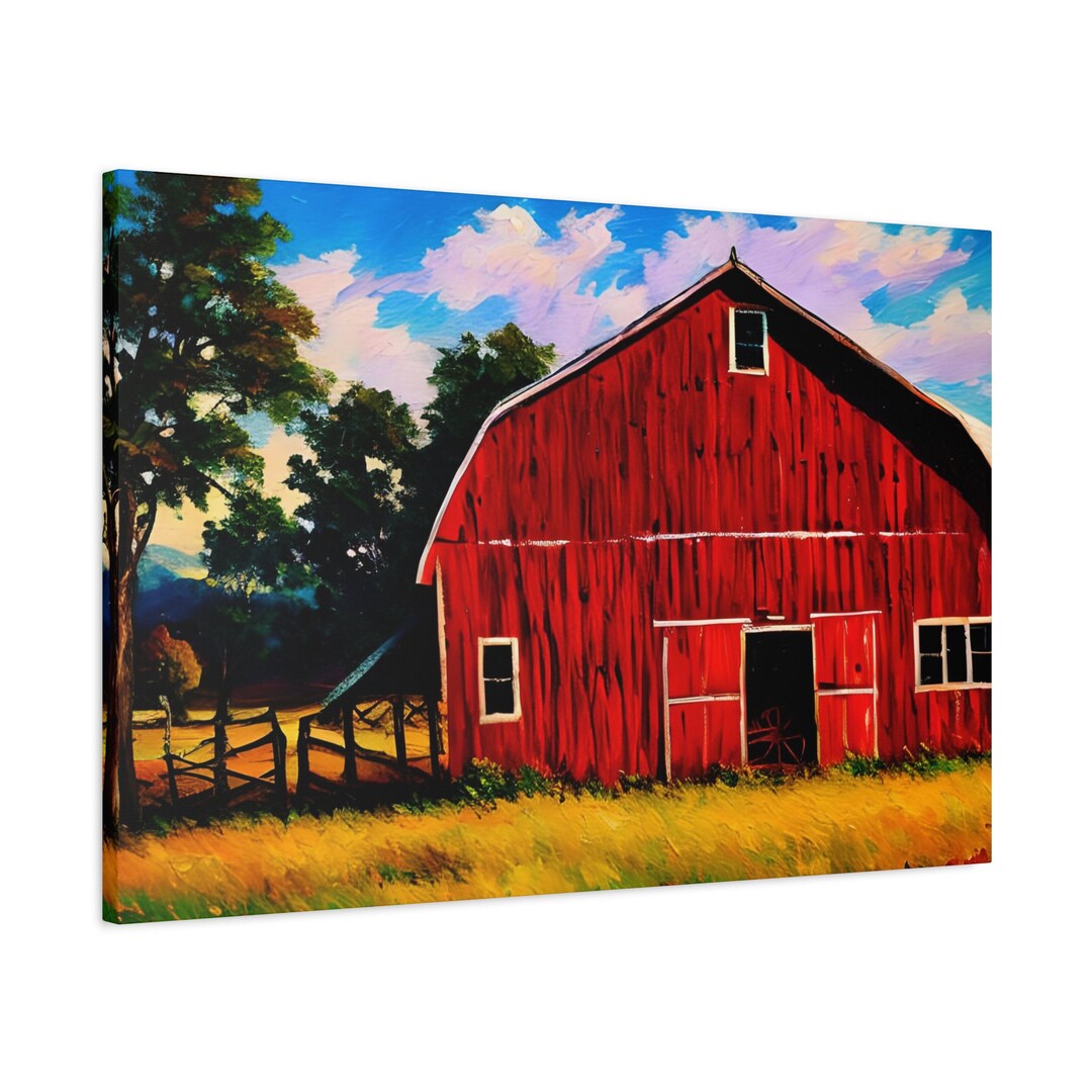 Red Barn 3, Colorful Art, Impressionist, Modern, Vibrant, Expressionism ...