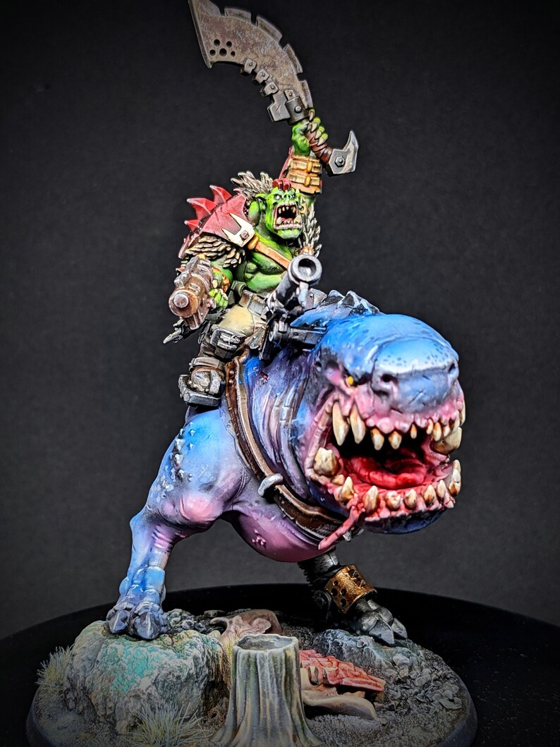 Mozrog Skragbad With Big Chompa Beastboss on Squigosaur - Etsy