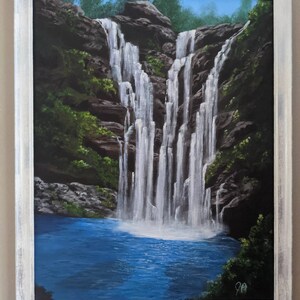 Clear Blue Waterfalls Painting - Etsy