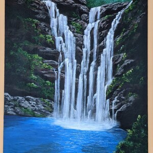 Clear Blue Waterfalls Painting - Etsy