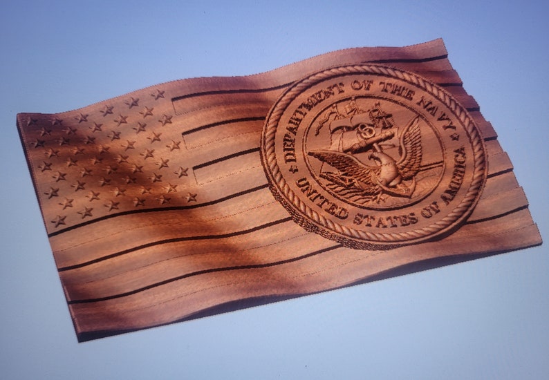 Wavy United States Navy American Flag - Etsy
