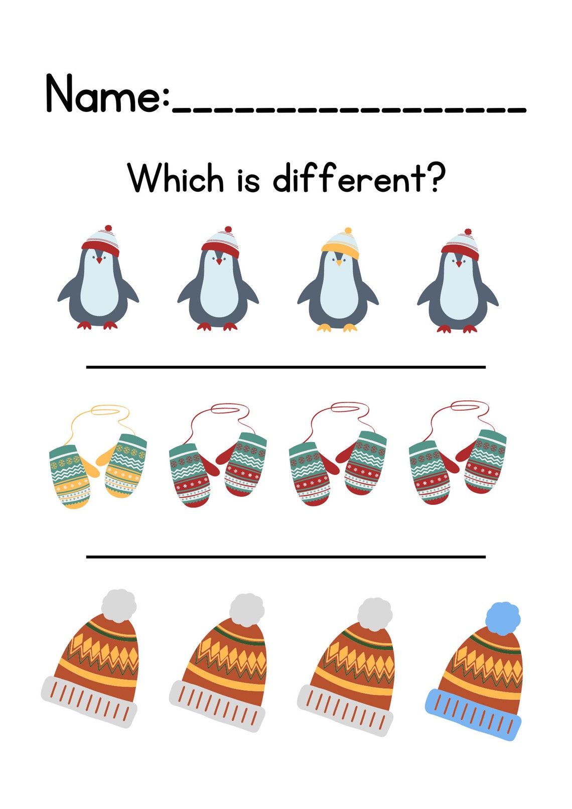 Winter Worksheets For Kids Etsy