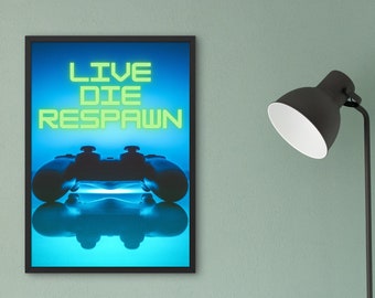 Set of 3 Neon Gaming Wall Poster, Digital Print Wall Art, Game Room ...