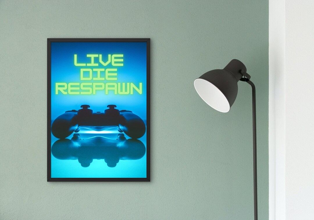 Live Die Respawn Gaming Wall Poster, Digital Print Wall Art, Game Room ...