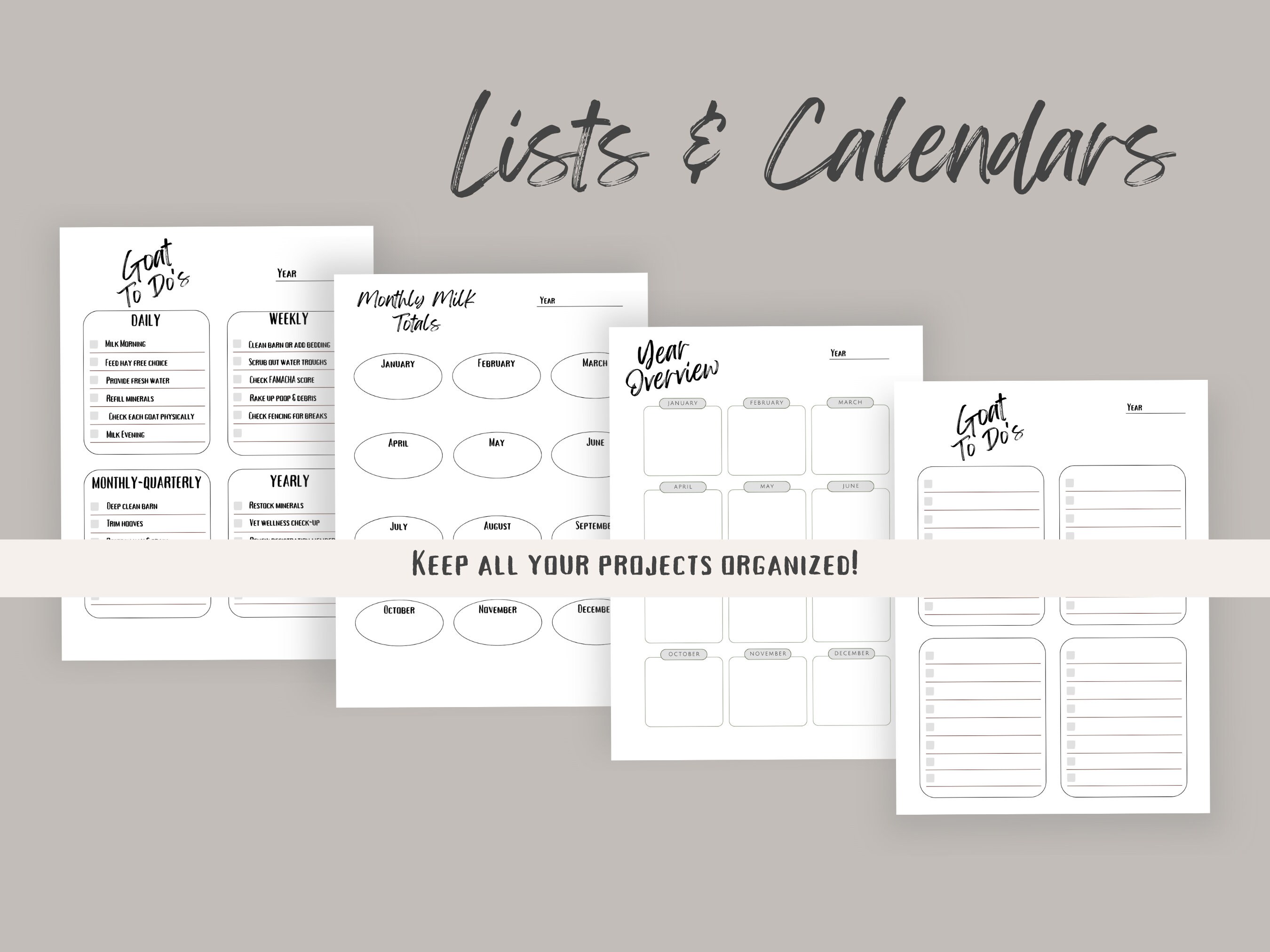 Goat Planner Set: Ink Saver Edition - Etsy