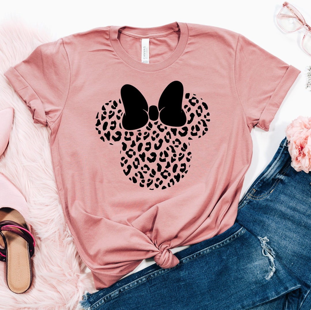 Minnie Leopard Ears Shirt, Minnie Safari Leopard Shirt, Cheetah Minnie ...