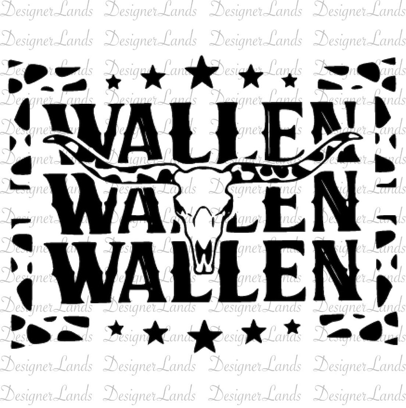 Wallen Pattern Svg, Bull Svg, Cowboy Svg, Music Svg, Png - Etsy