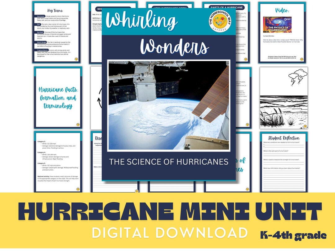 Hurricane Mini Unit for Homeschool Elementary Kids | Engaging ...