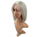 13x4 Lace Front Hair 12 Inches Human Hair Wigs, Grey Color Short Bob ...
