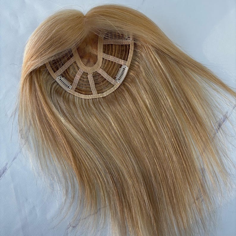 Ultra MONO Lace, 100% Human Hair Topper, 6x6.5-inch Two Blonde Colors ...