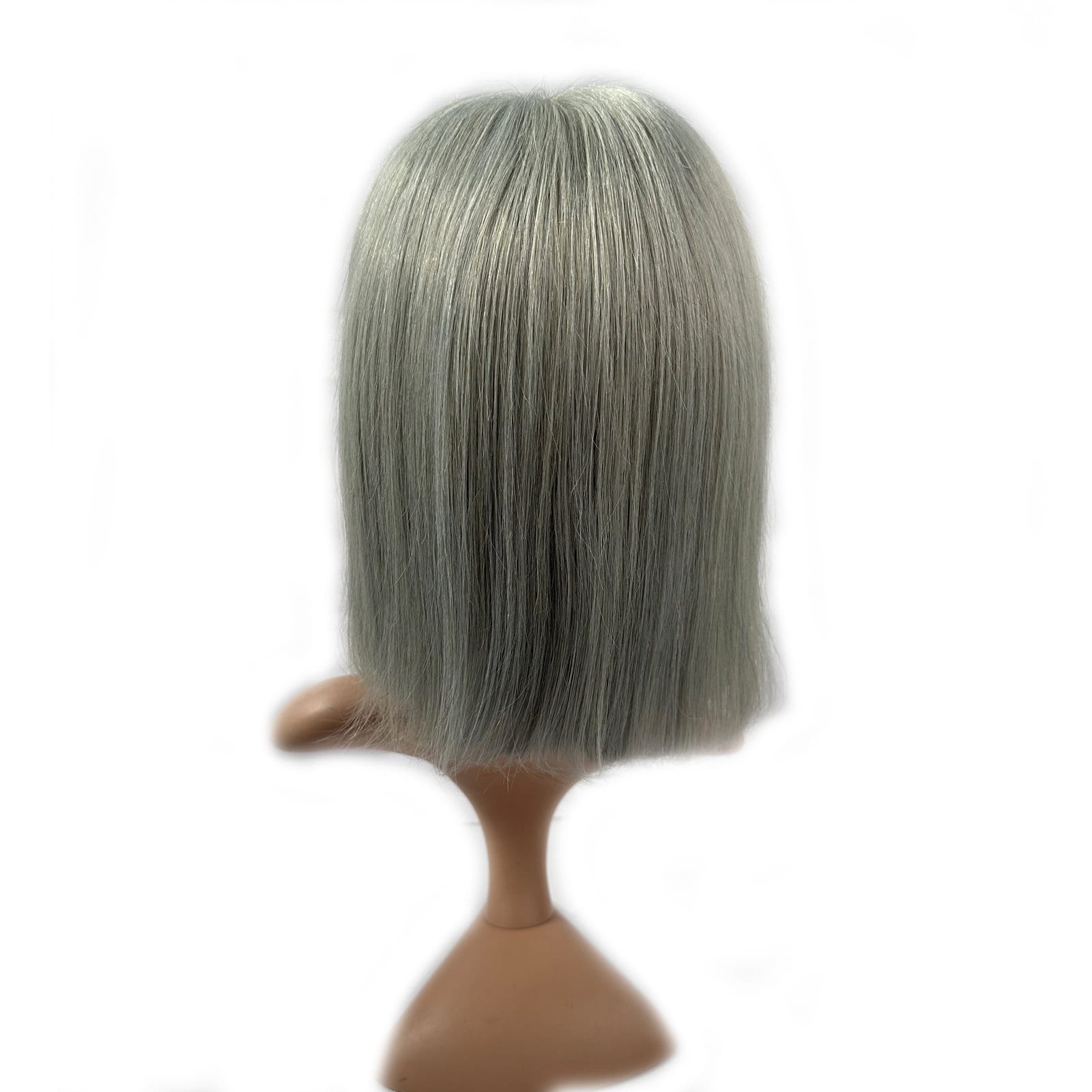 13x4 Lace Front Hair 12 Inches Human Hair Wigs, Grey Color Short Bob ...