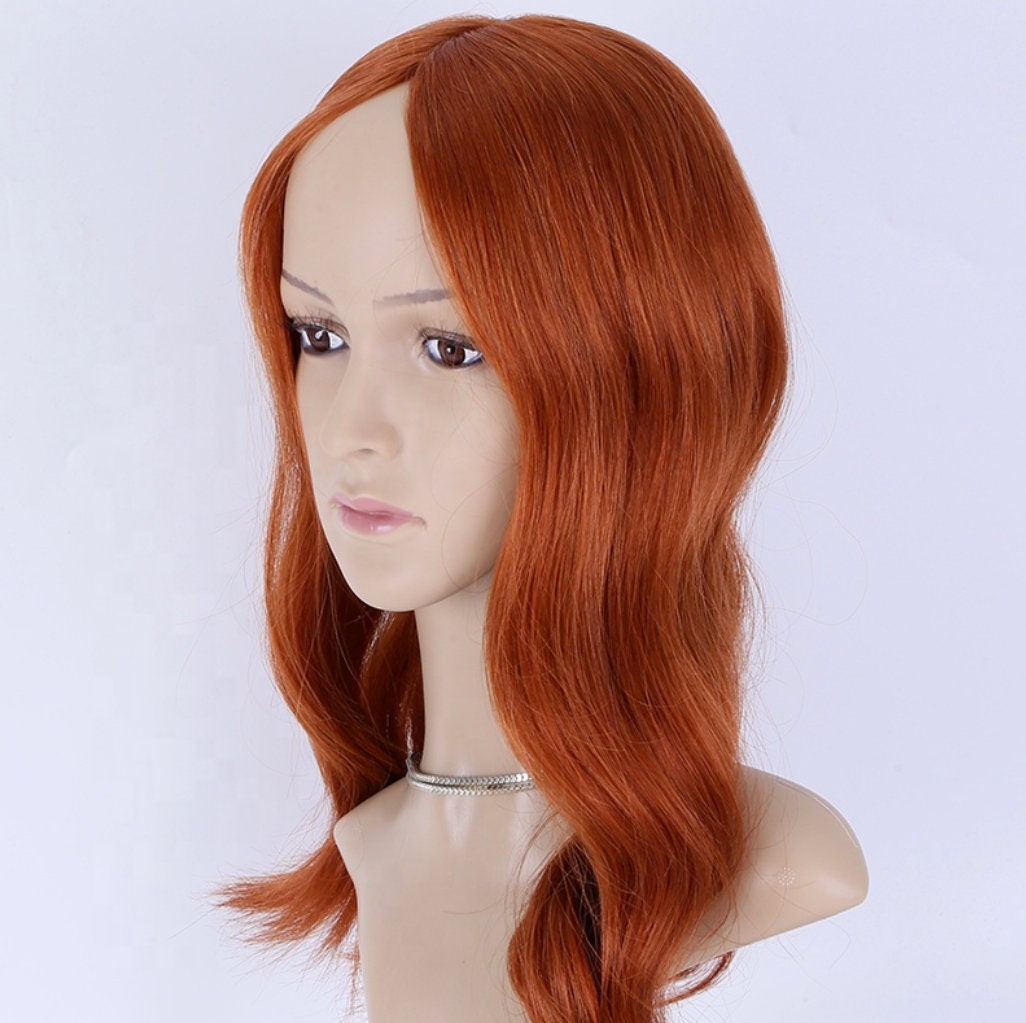 Customized Red Color Human Hair Topper Silk Base Remy Hair Toppers for ...