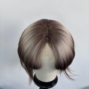 Brown Ombre Wolf Cut Mullet Wig - Trendy Layered Short Hair Topper With ...