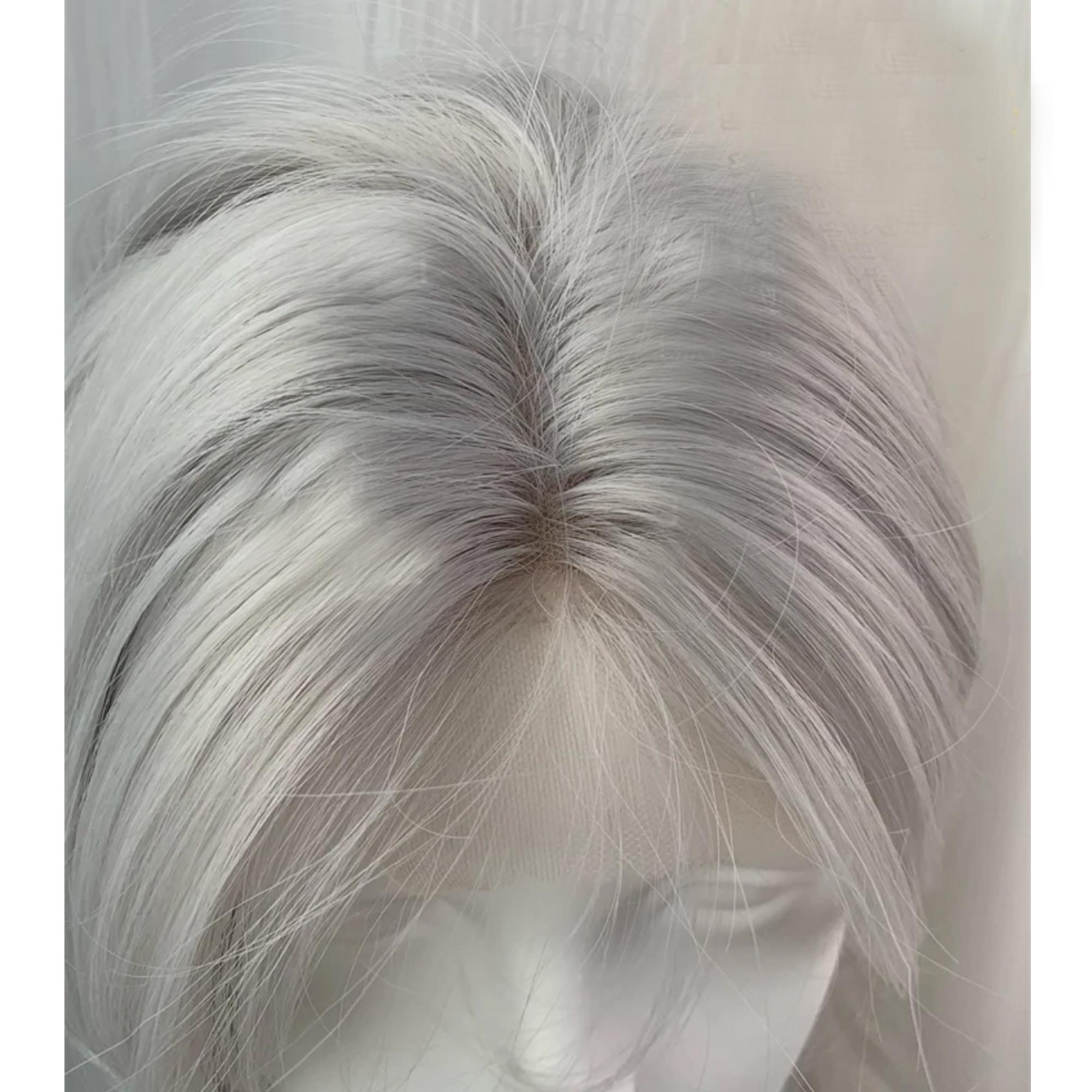 Silver Wolf-tail Mullet Wig: Layered Synthetic Lace Front, Anime ...