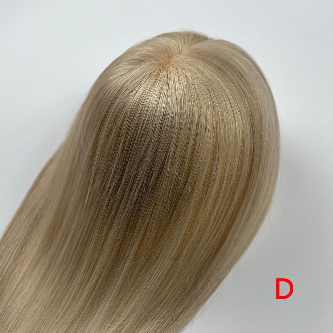 3x5 Mix Color Human Hair Topper With Clips for Women Thin Hair or Hair ...