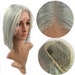 13x4 Lace Front Hair 12 Inches Human Hair Wigs, Grey Color Short Bob ...