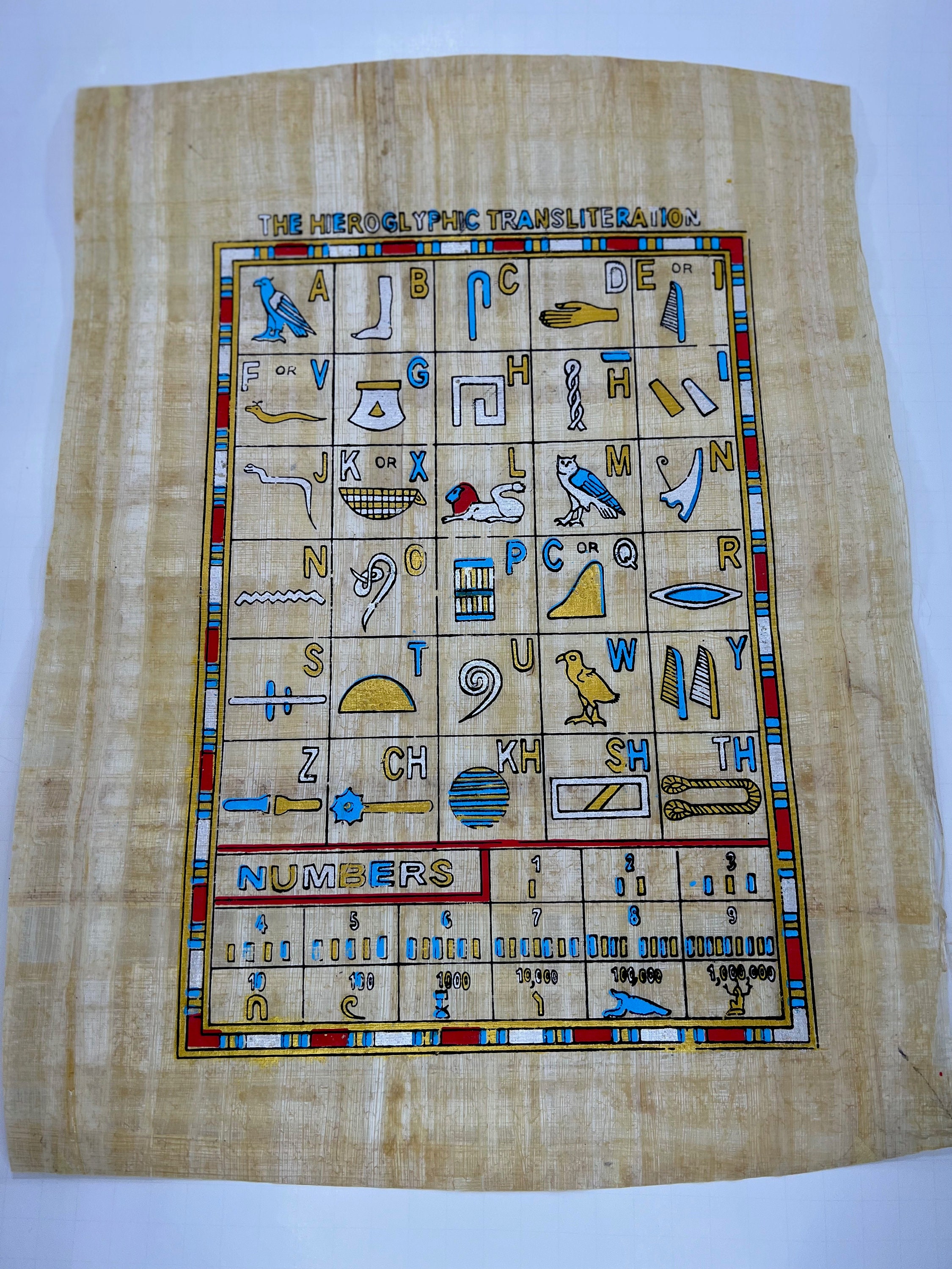 13 X 17 Original Papyrus Chart for Transliterating - Etsy