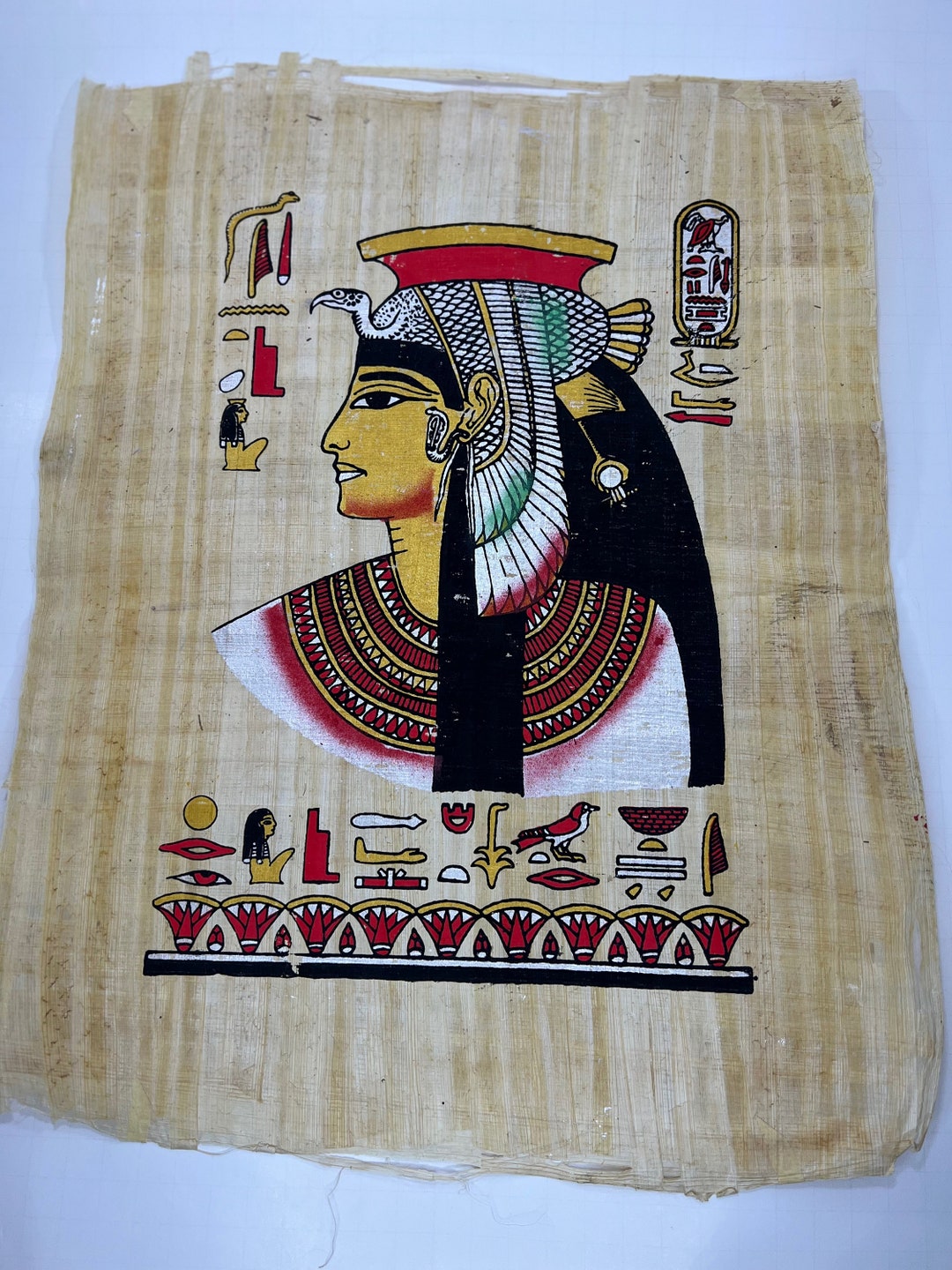 13" X 17" on Papyrus Egyptian Painting Papyrus- Queen Cleopatra - 100% ...