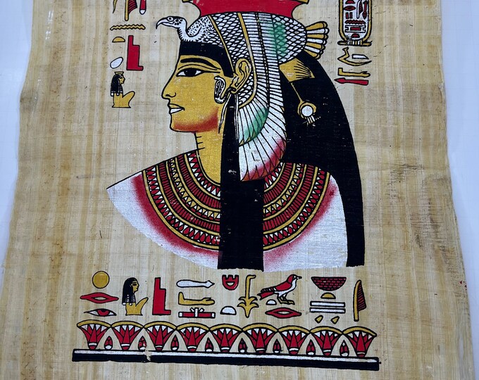 13" X 17" on Papyrus Egyptian Painting Papyrus- Queen Cleopatra - 100% ...