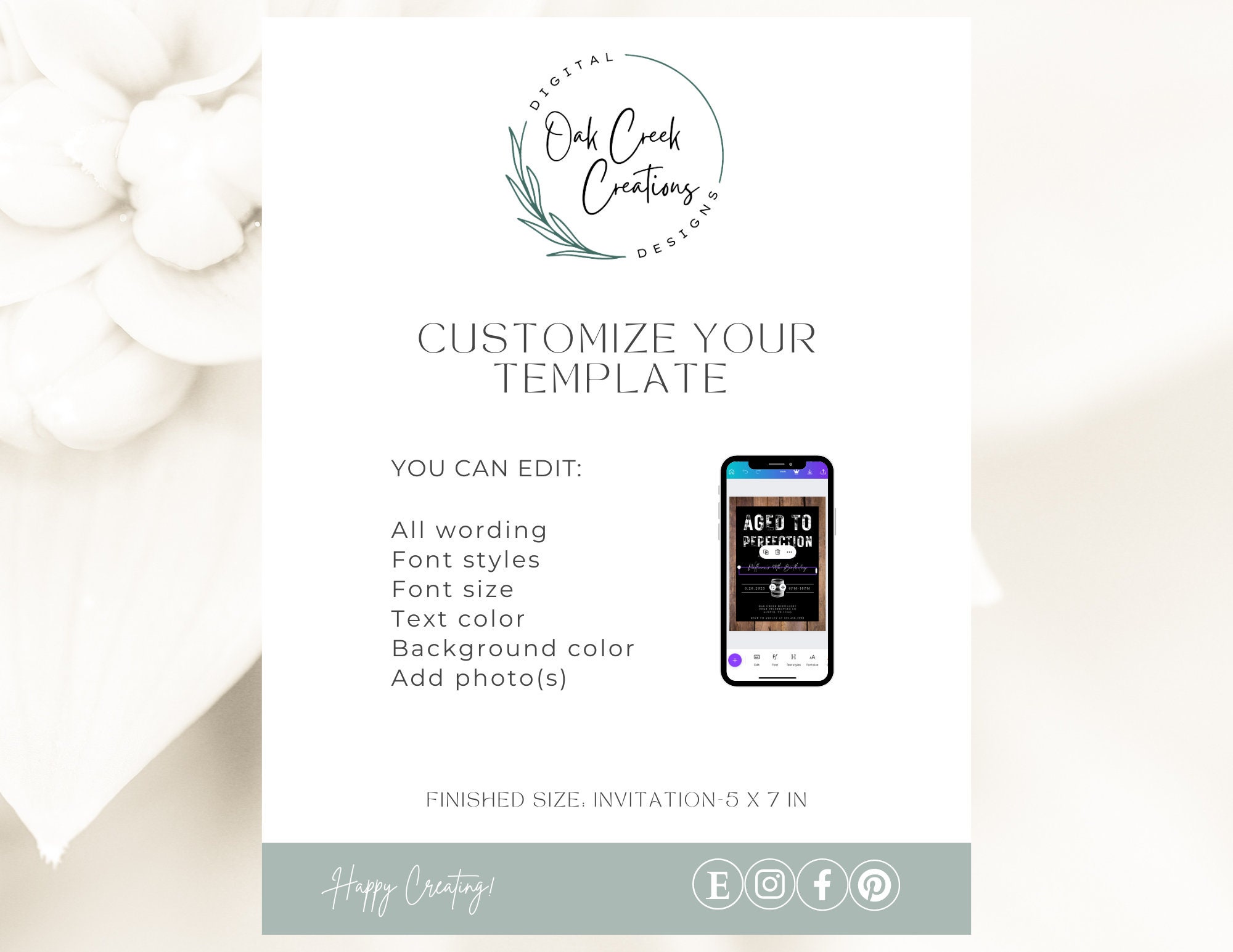 Aged To Perfection Invitation Template Editable Birthday Etsy