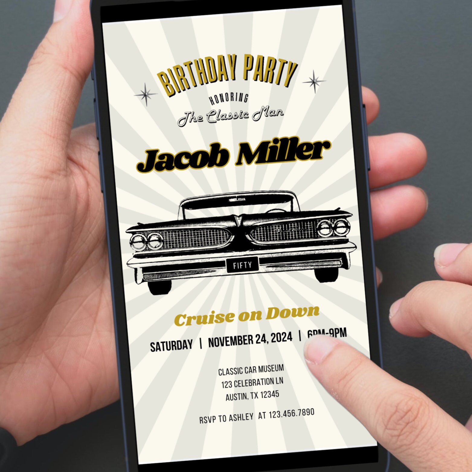 Classic Man Birthday Party Template Cruise on Down Retirement - Etsy