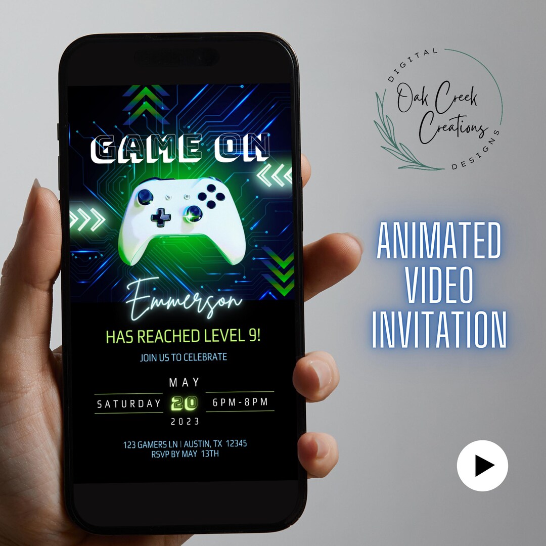 Game on Birthday Invitation, Editable Video Game Party Invite, Game ...