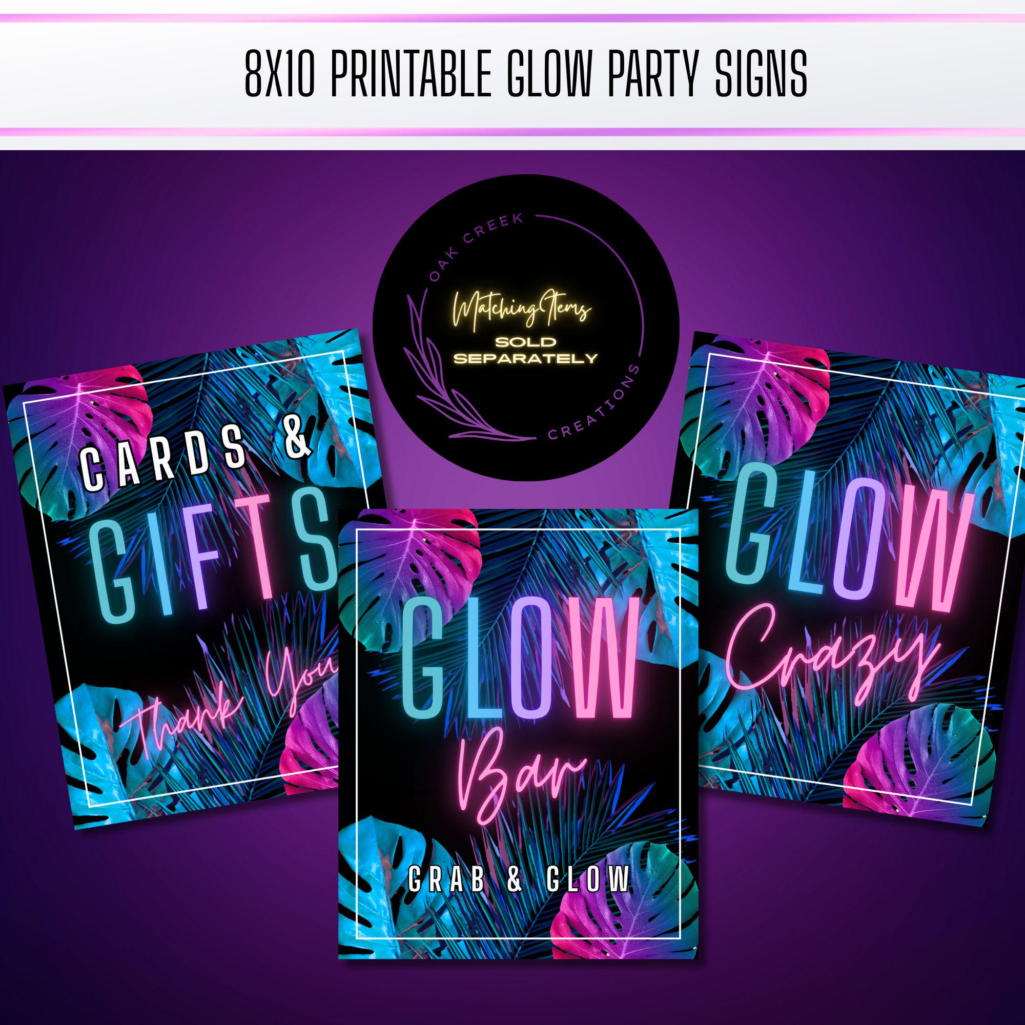 Glow Pool Party Digital Animated Video Invitation Template, Glow in the ...