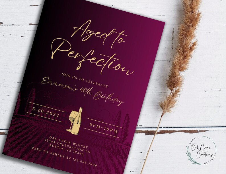 Aged to Perfection Invitation Template, Editable Birthday Invite, Adult ...
