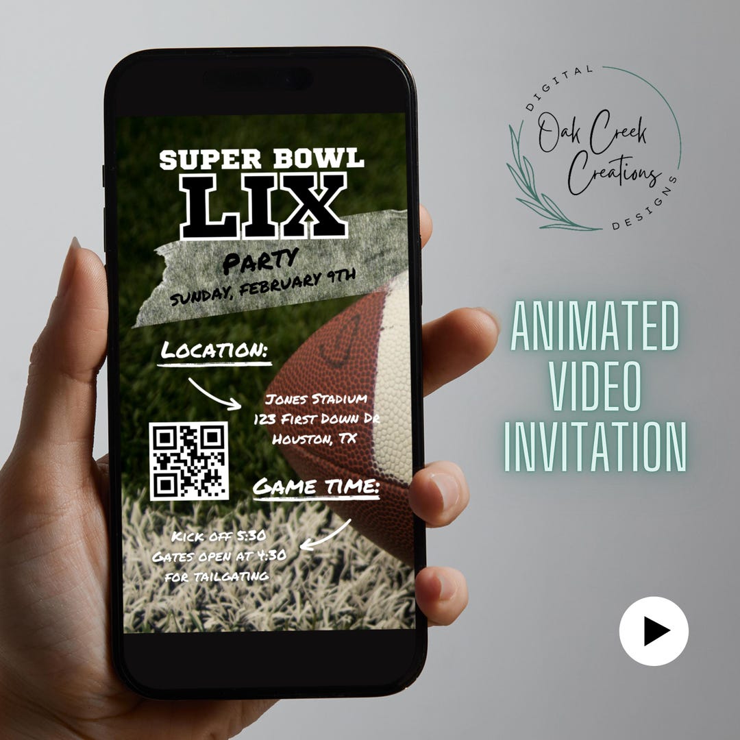 Super Bowl Electronic Ticket Invitation Template, Football Mobile ...