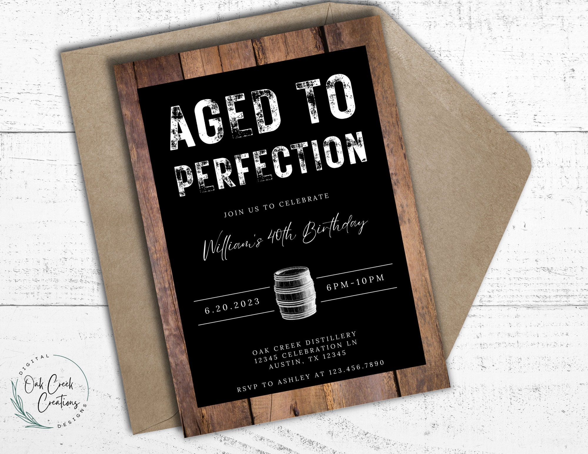 Aged to Perfection Invitation Template, Editable Birthday Invite, Adult ...