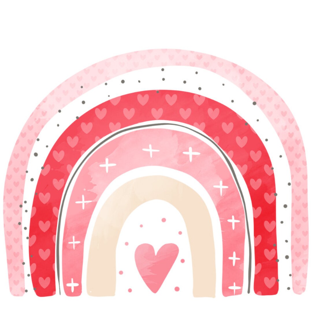 Valentine Rainbow SVG - Etsy