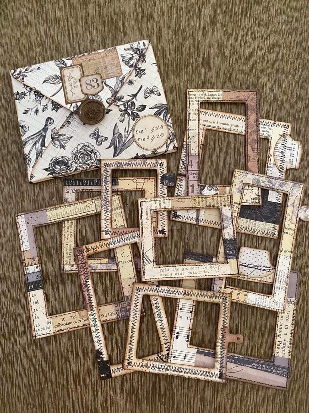 Set of 10 Various Sized Stitched Frames in Envelope - Etsy