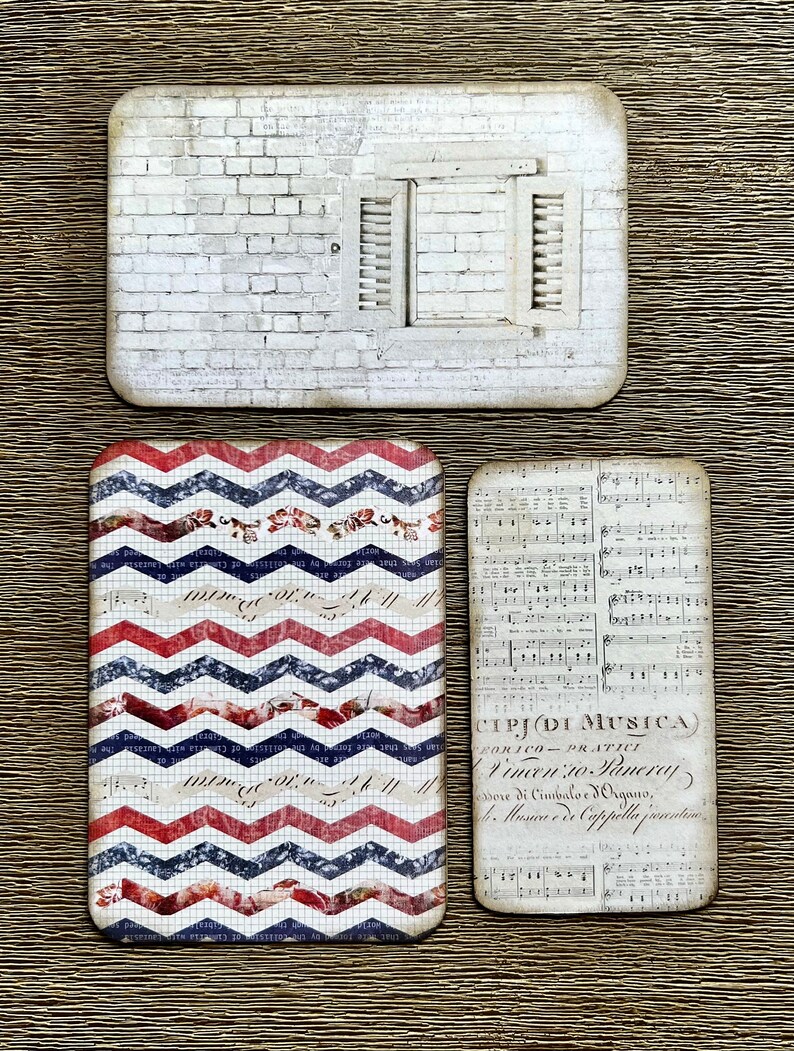 24 Pce “red, White, Blue” Ephemera Set - Etsy