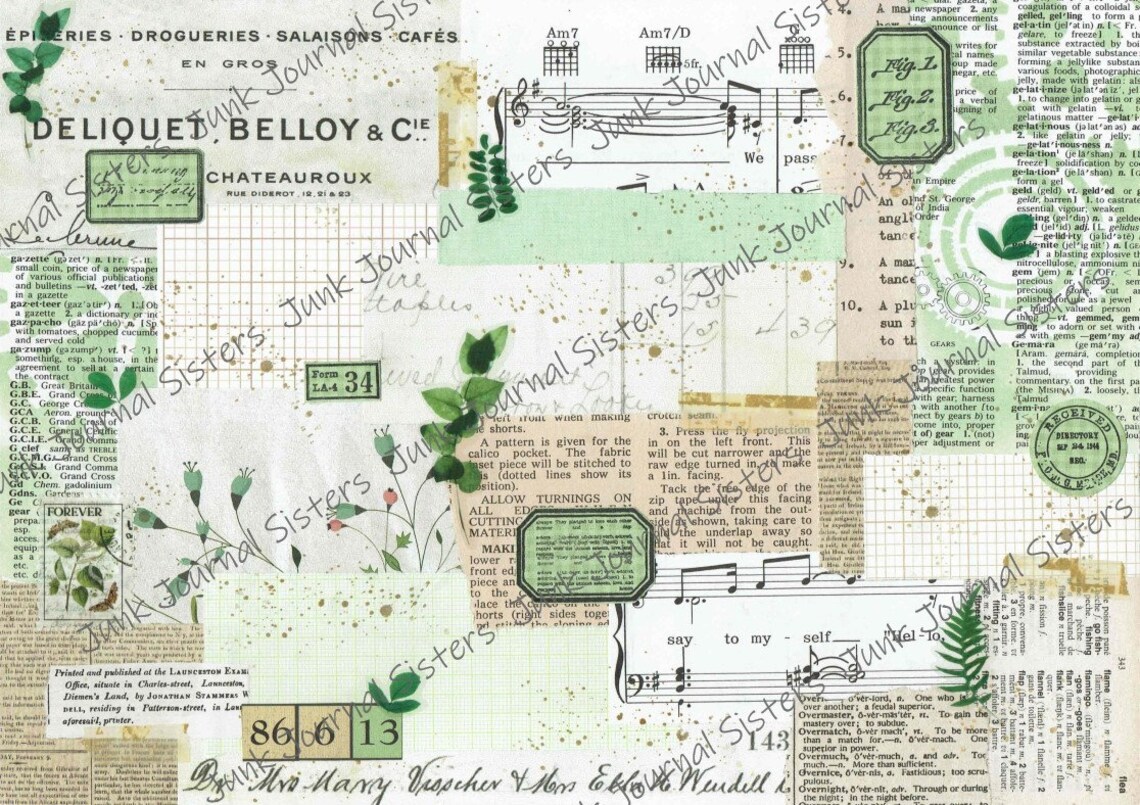 Junk Journal Master Board PRINTABLE - Gorgeous Greens - Etsy
