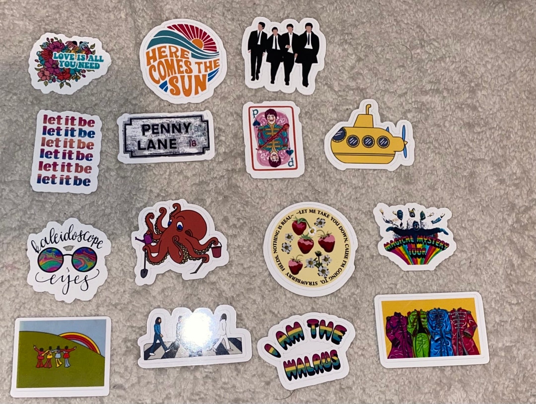 The Beatles Stickers Here Comes the Sun Paul John - Etsy