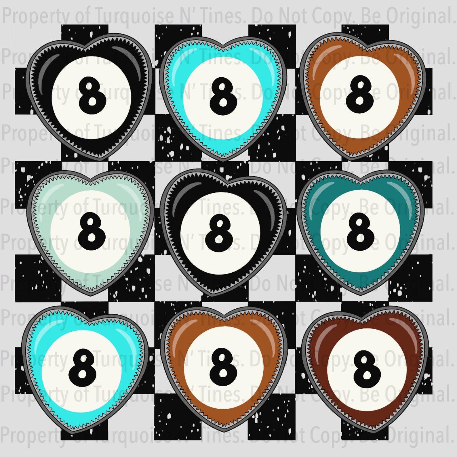 Checkered Pool Ball PNG, Digital Design, Turquoise, Yallternative ...