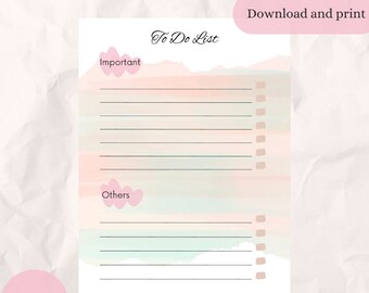Pink Simple to Do List Printable - Etsy