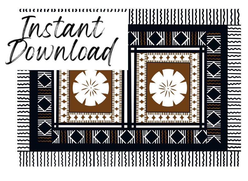 Modern Tapa Inspired Artwork - Etsy