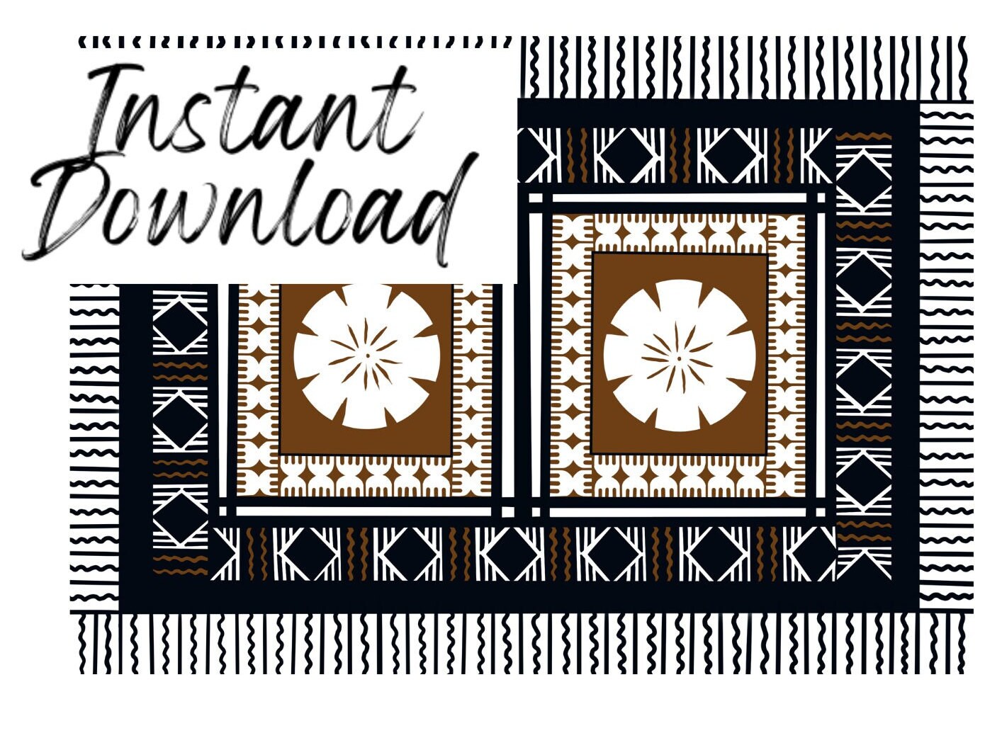 Modern Tapa Inspired Artwork - Etsy