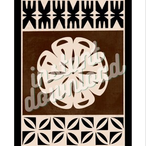 Modern Tapa Inspired Art Print - Etsy