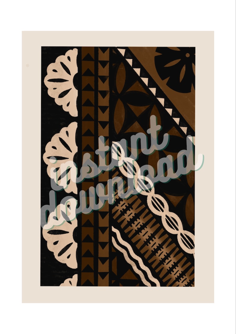 Modern Tapa Inspired Art Print - Etsy