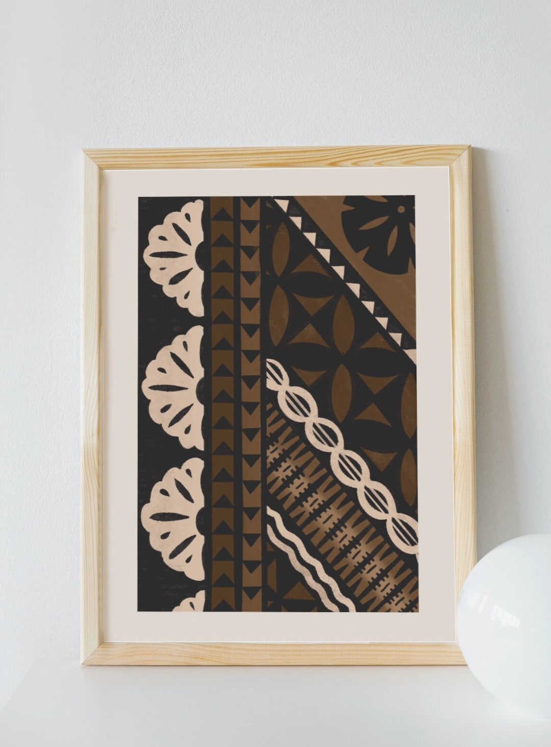 Modern Tapa Inspired Art Print - Etsy