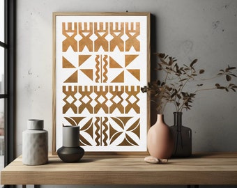 Modern Tapa Inspired Diamond Artwork - Etsy