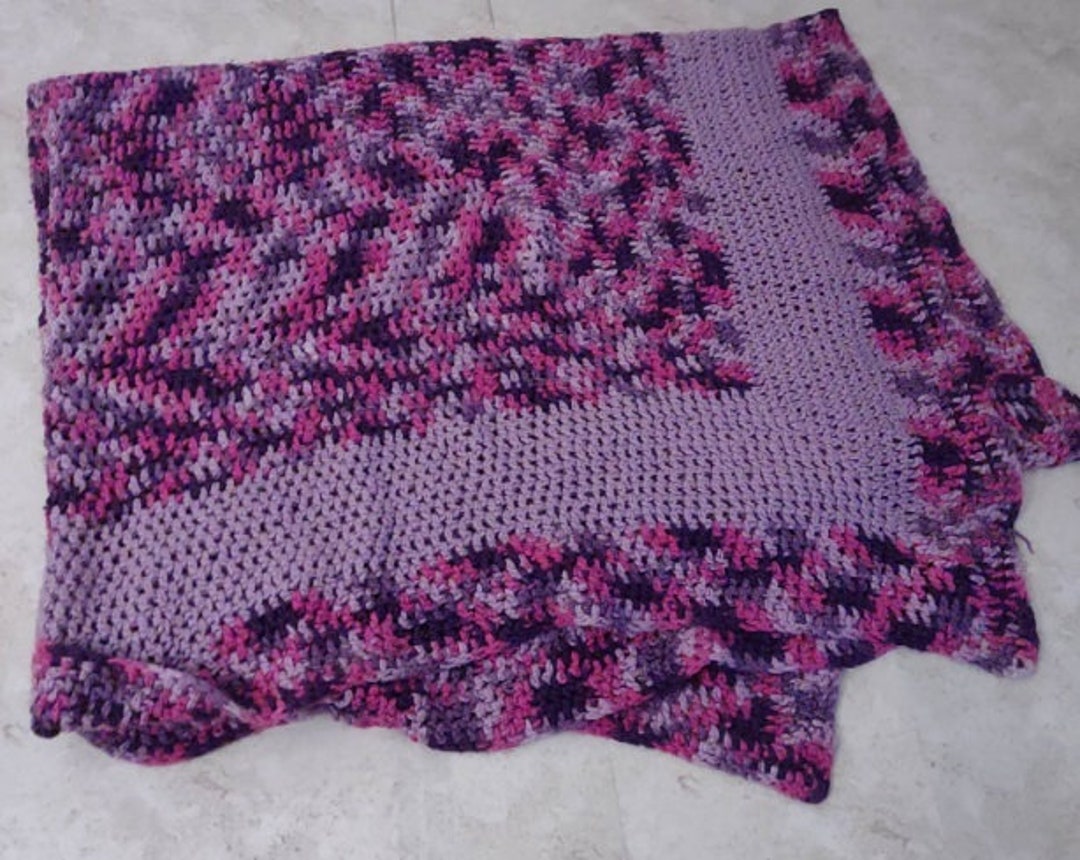 Extra Large Purple Surprise Jojo Siwa Inspired Crocheted Blanket Afghan Crochet In Color Pink