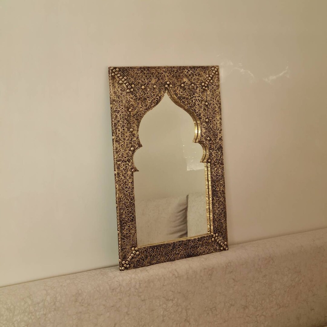 Aged Brass Wall Mirror Antique Brass Framed Mirror Handcrafted From ...