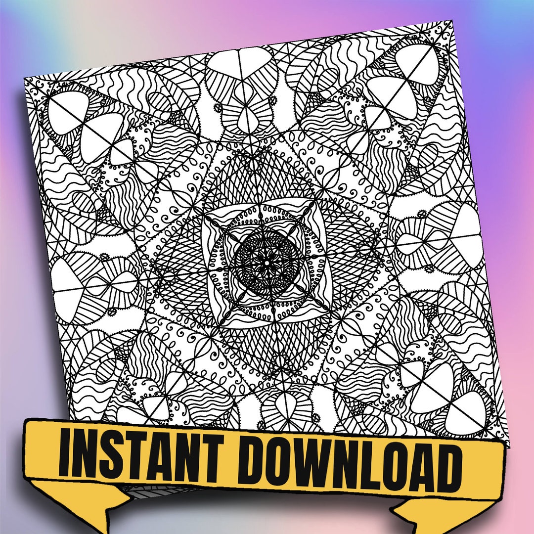 Intricate Coloring Sheet (2) | Mandala Inspired Coloring Sheet - Etsy
